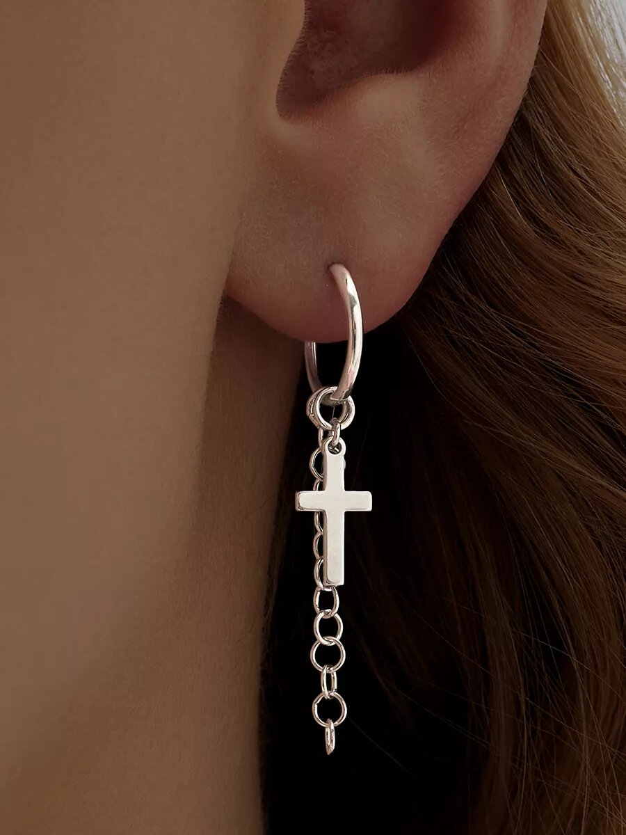 Серьги конго, серебро, 925 проба, родирование