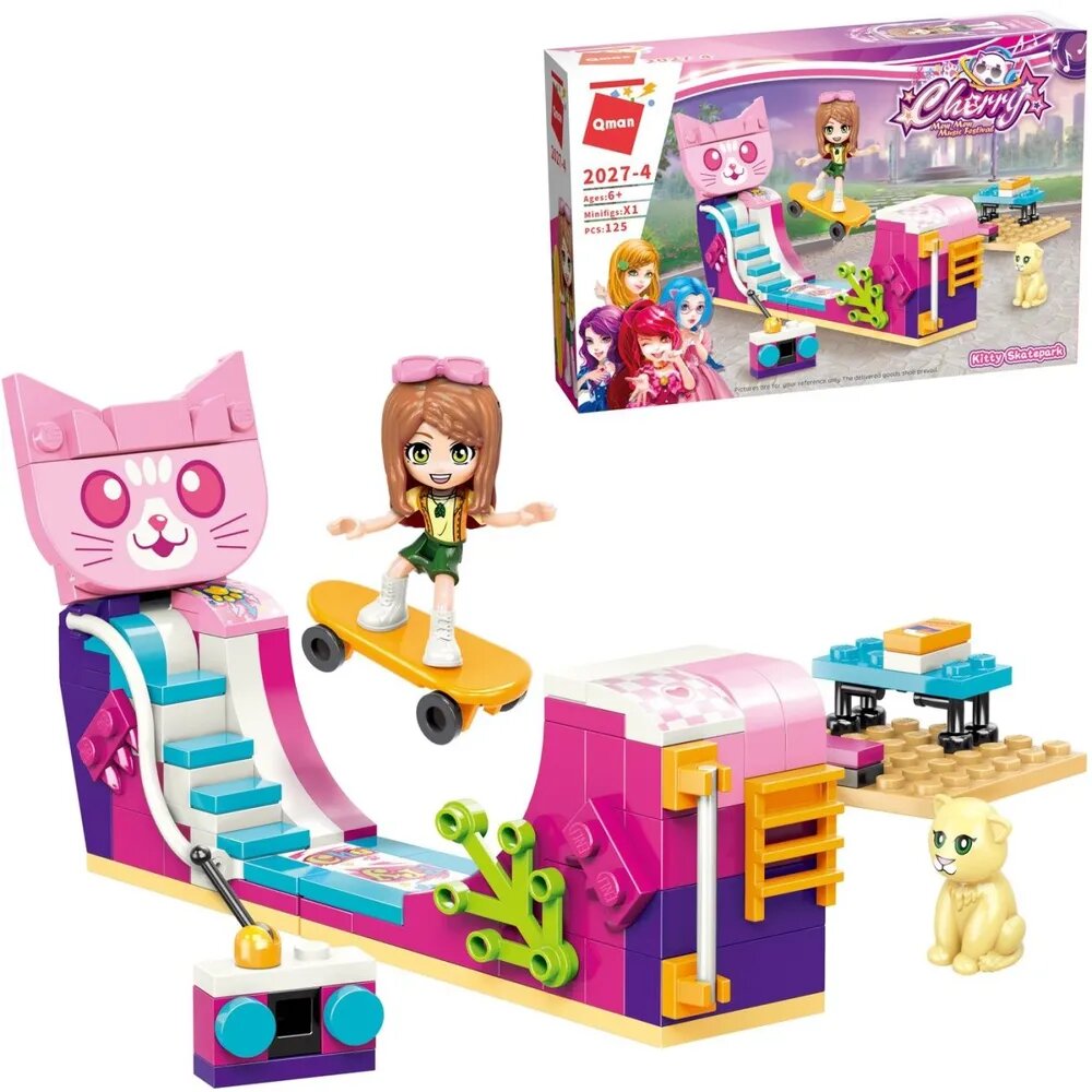 Конструктор Qman Музыкальный фестиваль Эмили Мяу Мяу 125 дет 6+ 2027-4