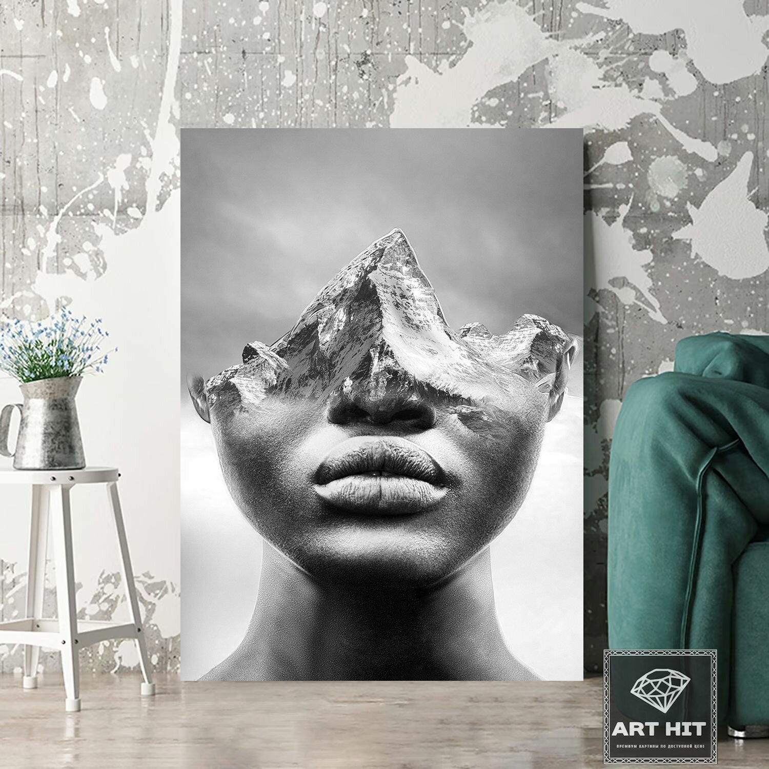 Негритянка картина, абстракция, 60х80 см.