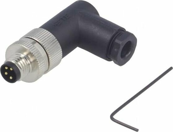Разъем TE Connectivity T4013008041-000 Разъем: M8 "папа" PIN: 4 угловой 90 град. не экранированный вилка 1шт