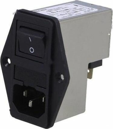 Разъем SCHURTER 4304.4024 питания AC гнездо "папа" 6А 250ВAC IEC 60320 -25-85 град. C 1 шт