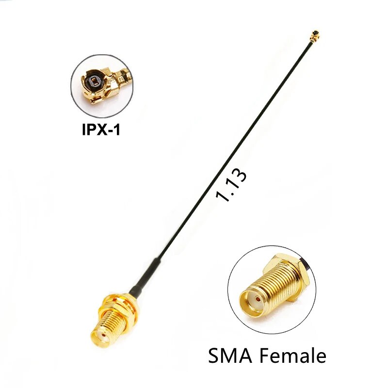 Tinymons IPX-SMA кабель U.FL IPX - SMA 50 Ом 5 см 15cm, SMA female 1.13