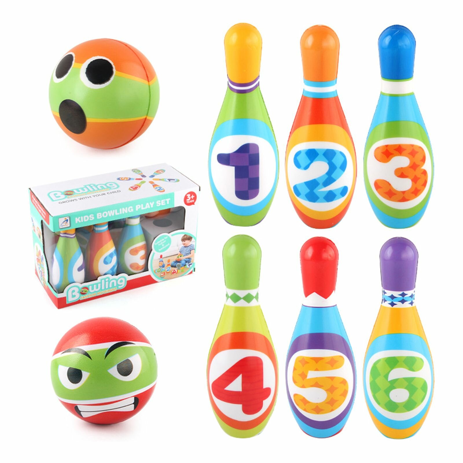 Детский однотонный игровой набор для боулинга из искусственной кожи, спорт в помещении и на открытом воздухе малышей дошкольников, красочный, нетоксичный