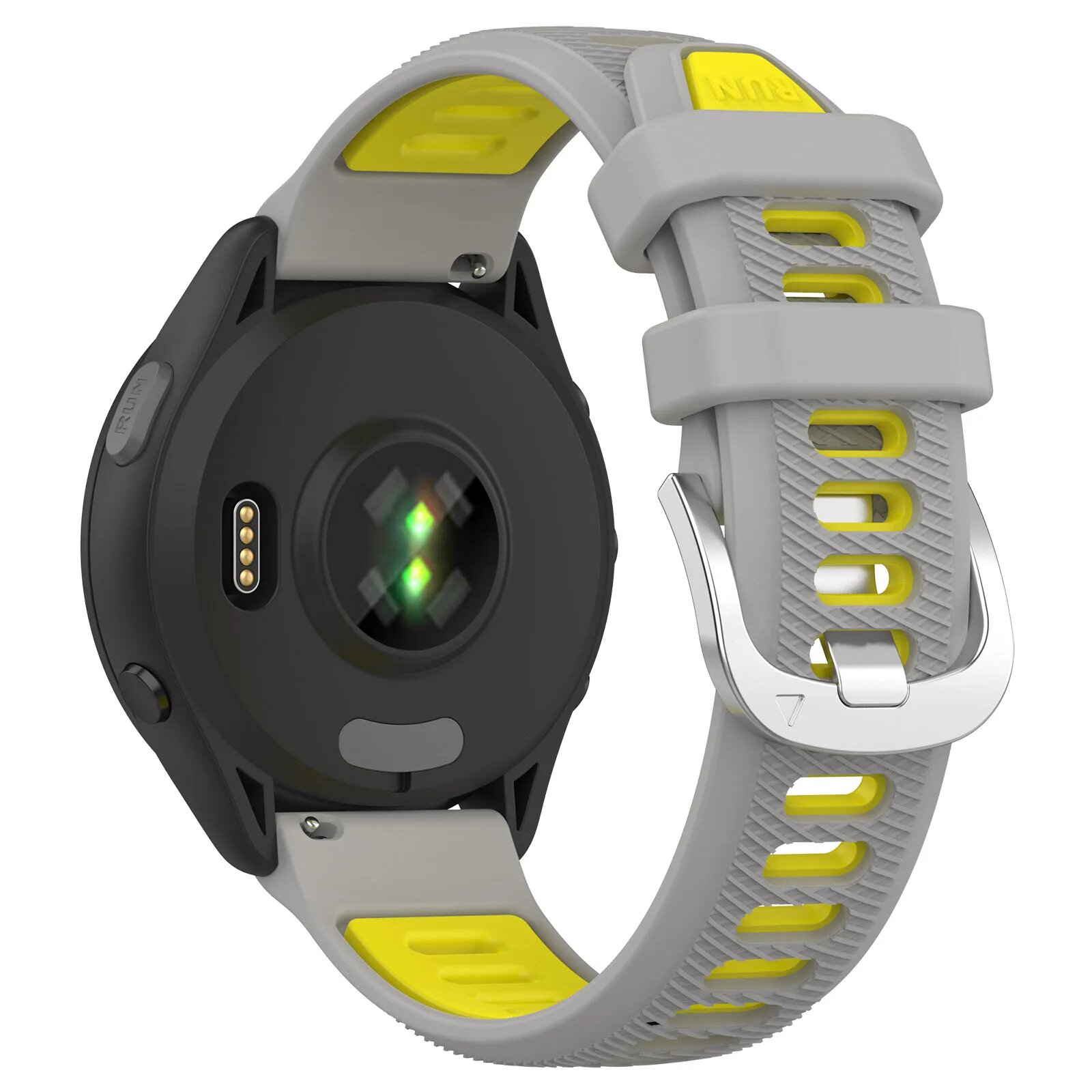 Garmin Forerunner: часы с серым и желтым ремешком gy2