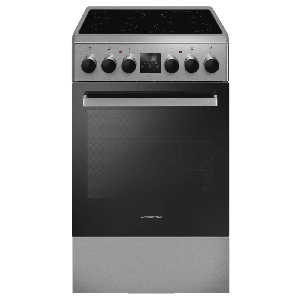 Газовая плита Maunfeld MEC55CS08D, электрическая духовка, 4 конфорки, 60л
