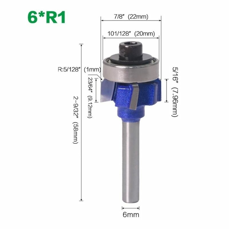 6 мм 4-зубчатый филейный нож с хвостовиком-4-лезвийный кромкооблицовочный 6*R1
