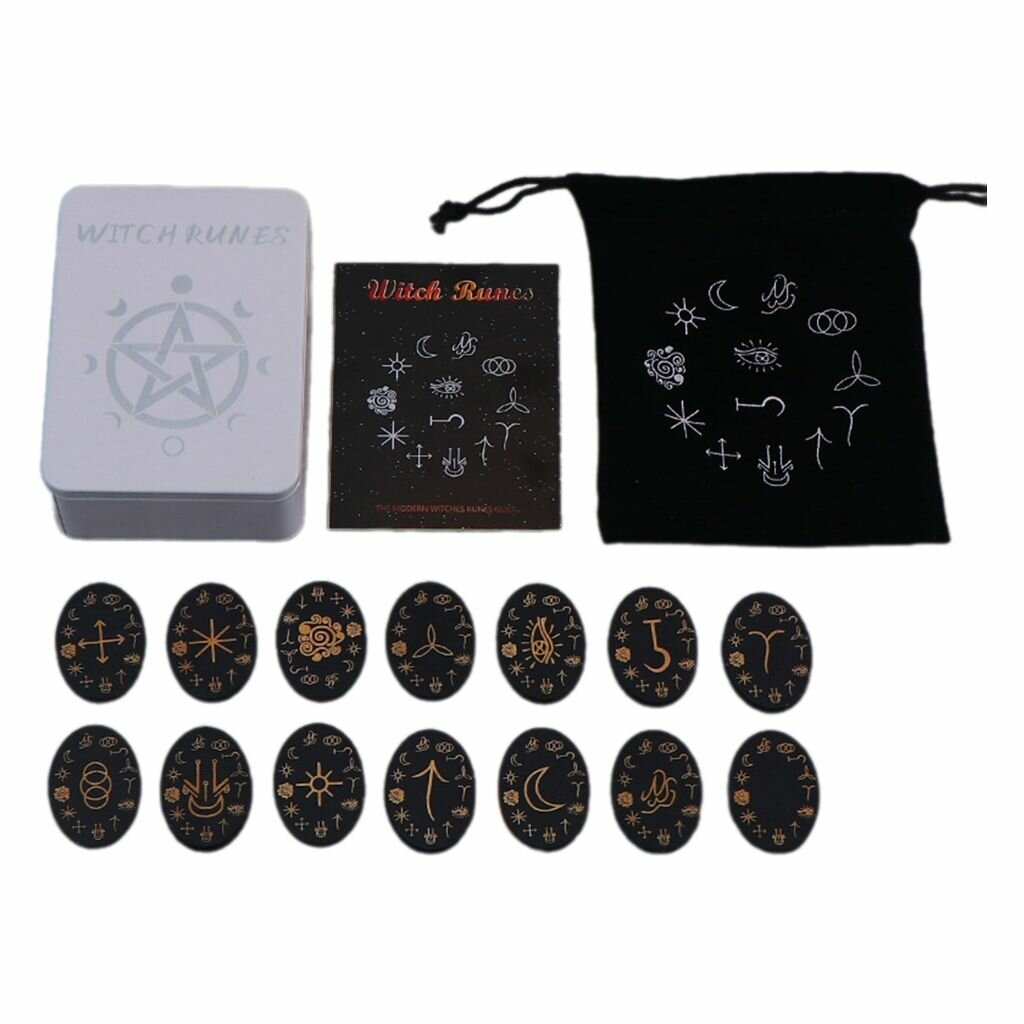 Резная деревянная руна с символом ведьмы