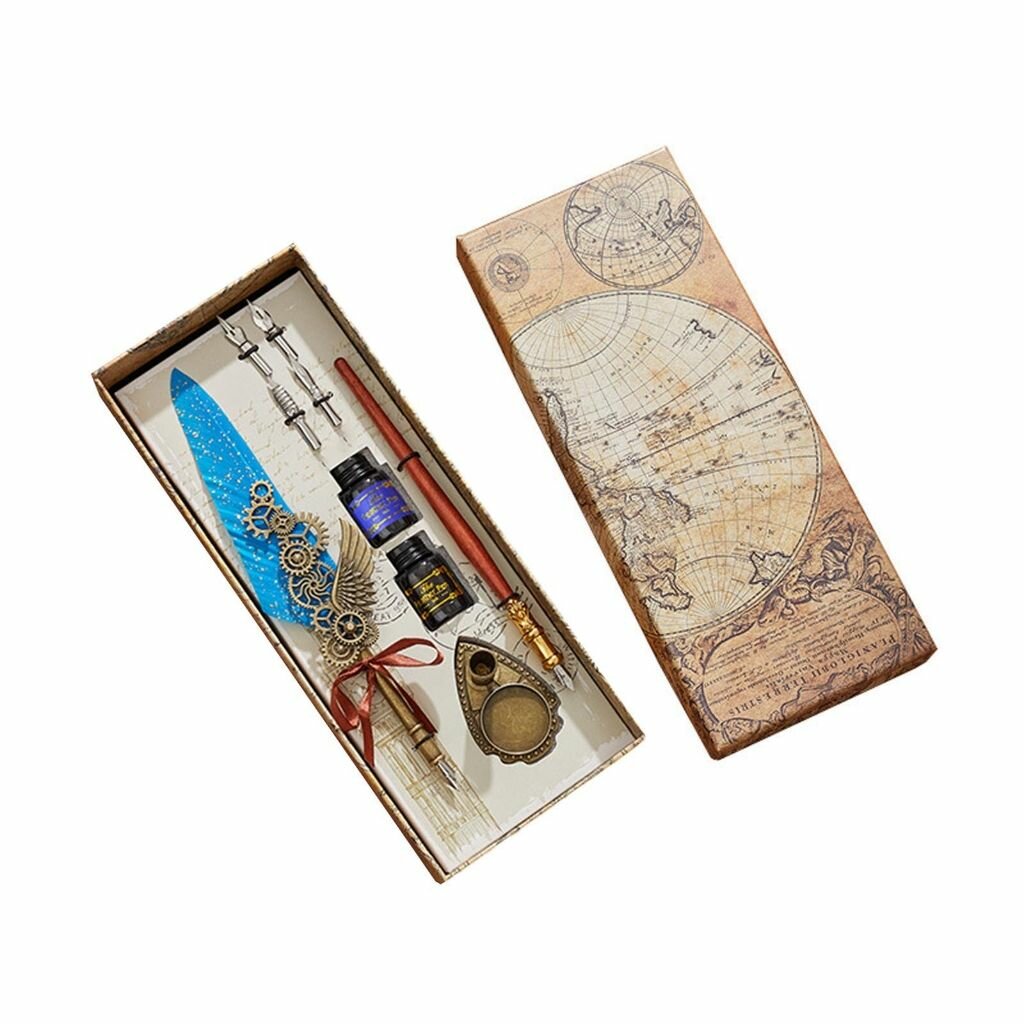 Набор перьевых ручек с натуральным пером для каллиграфии