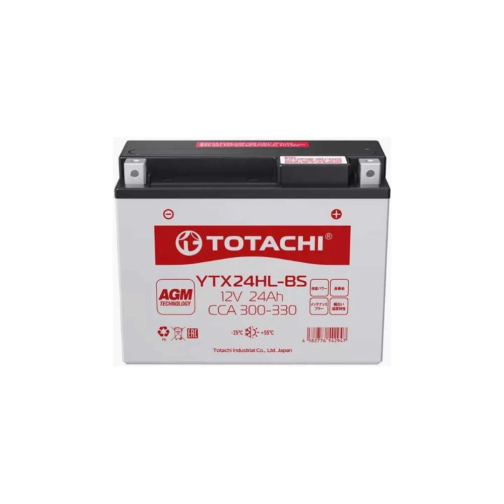 Аккумуляторная батарея Totachi MOTO YTX24HL-BS 24 а/ч R AGM 92124