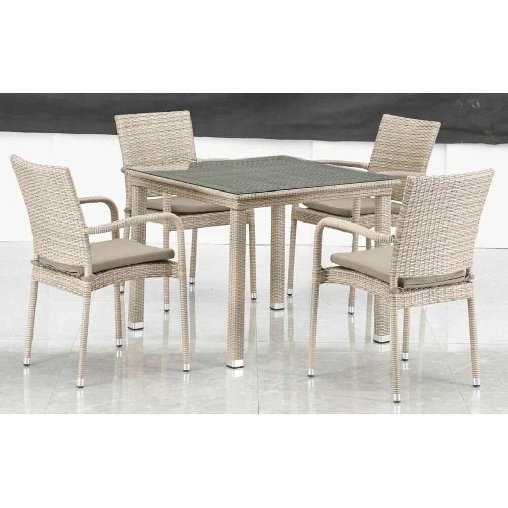 Комплект мебели 4+1T257C/Y376A-W85-90x90 4Pcs Latte (Afina Garden)