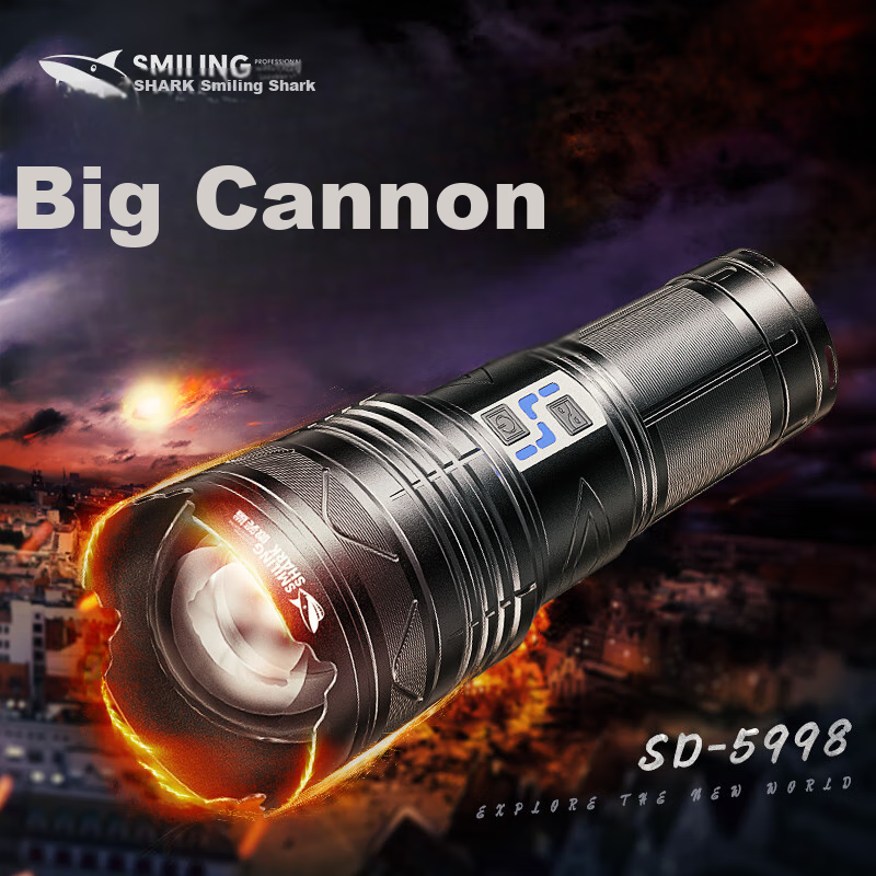 Xiaowaisha 598 Flashlight, High Brightness, Long Battery Life, Outdoor Survival, Long-Range, Self-Defense, Rechargeable LED Emergency Lighting