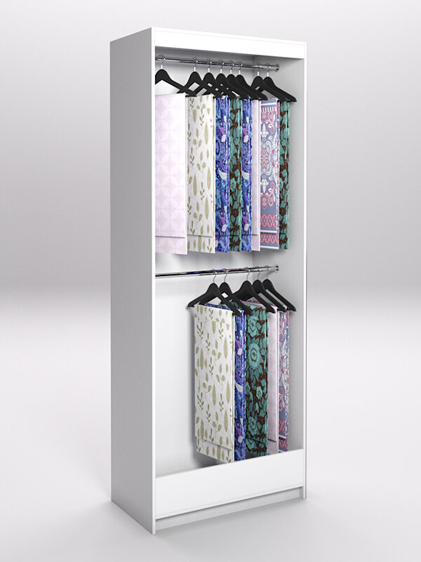 Стеллаж из ДСП для одежды, тканей и штор №3Б-900, Белый. Производитель товара - компания Westcom.