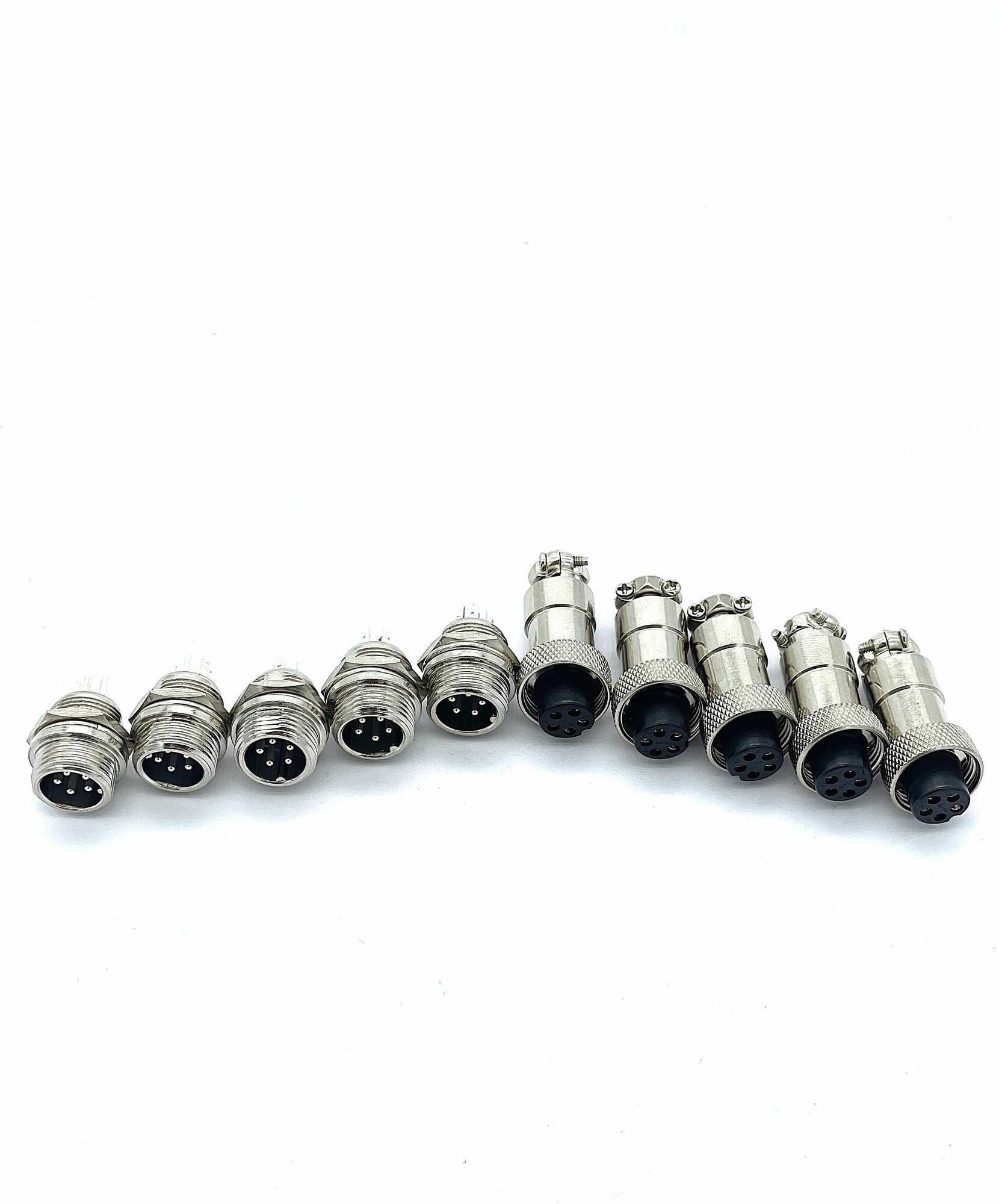 5шт. Авиационный разъём GX12 5pin мама(кабель)+папа(корпус)