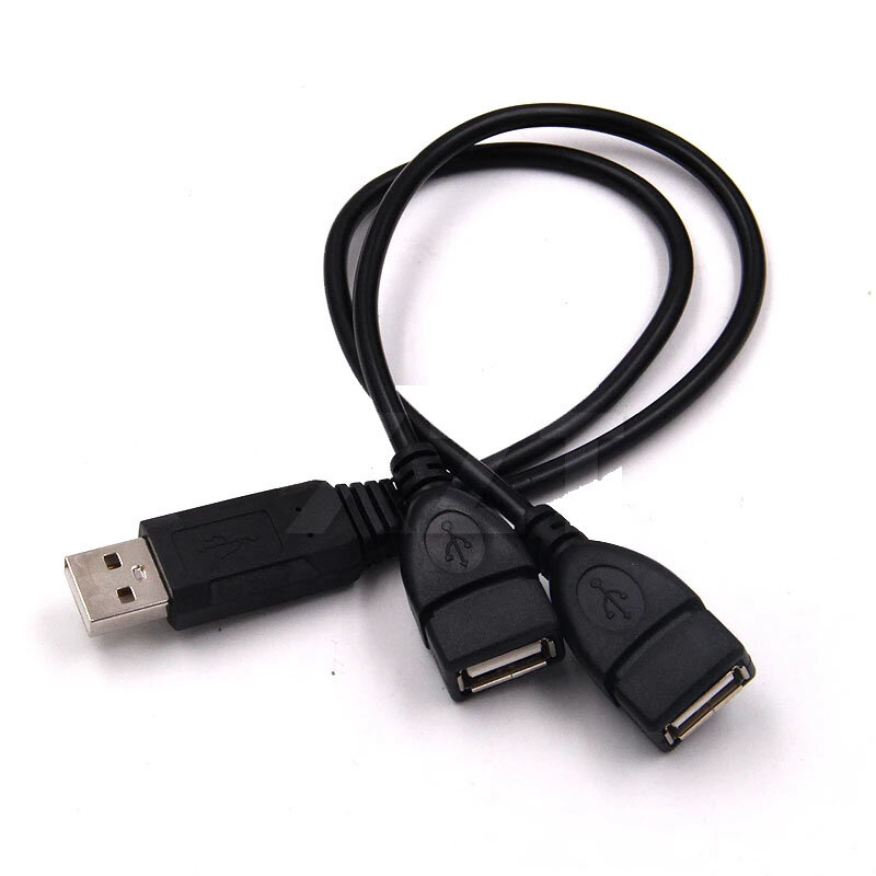 USB 2.0 A Male To 2 Dual Female USB Y Splitter Transfer Data Hub Кабель питания Адаптер Удлинитель для зарядки Жесткие диски