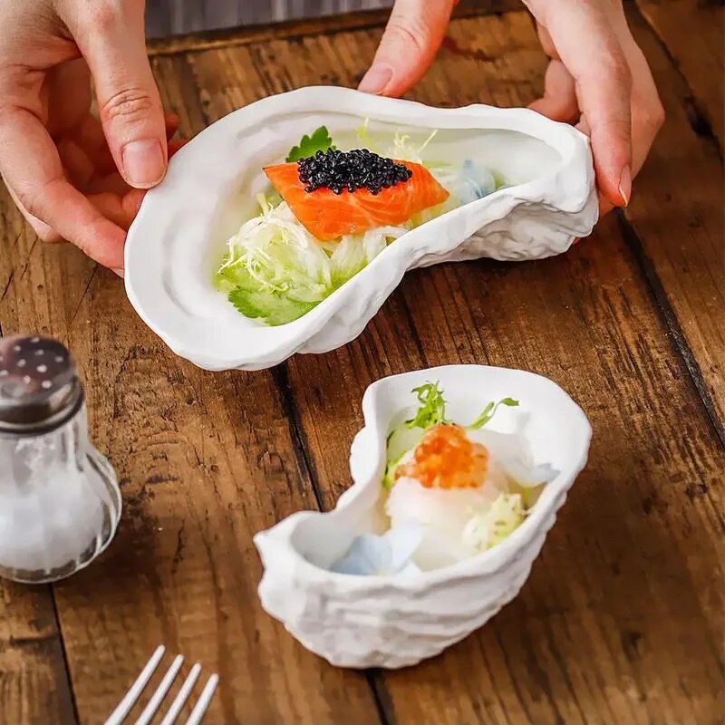 Миска DIVEDEER "Устрица", подвесная, керамика, 6 штук, бежевая