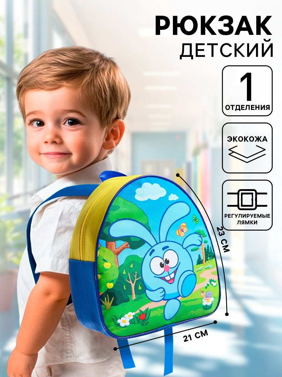 Рюкзак детский, 23×21×10 см, Смешарики