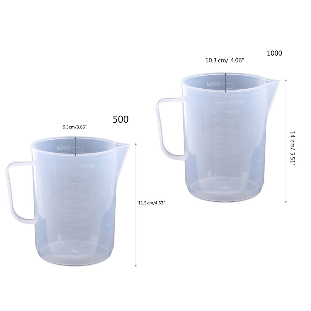 Пластиковый Градуированный Мерный Кувшин Для Разливки, Мерный Стаканчик Для Измерения и Смешивания Краски, Смолы, Эпоксидной смолы, Приготовления Пищи На Кухне, Выпечки