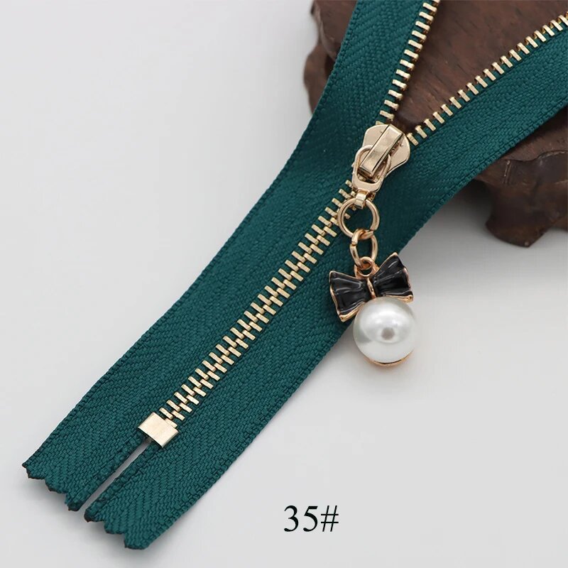 Металлические молнии Meetee 3#, 15/20/25/30/40 см Изумрудный, 35, 15cm