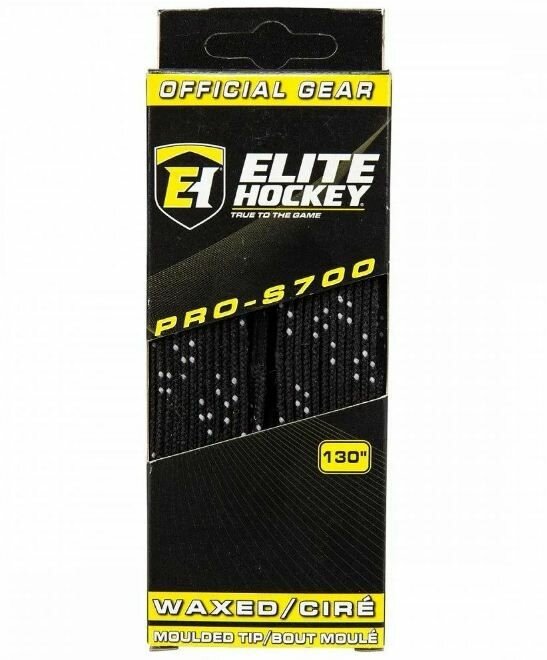 Шнурки для коньков хоккейных Elite Hockey Pro-S700 130" (330см) с пропиткой, черные