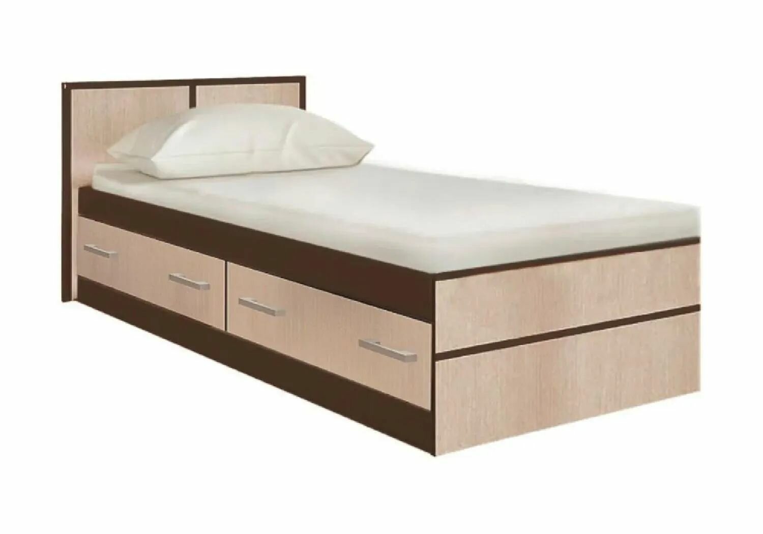 Кровать Сакура 0,9м (Дуб беленый, венге)