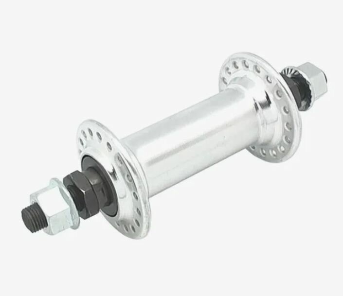 Втулка передняя V-brake 32H, ось 100мм, на гайках