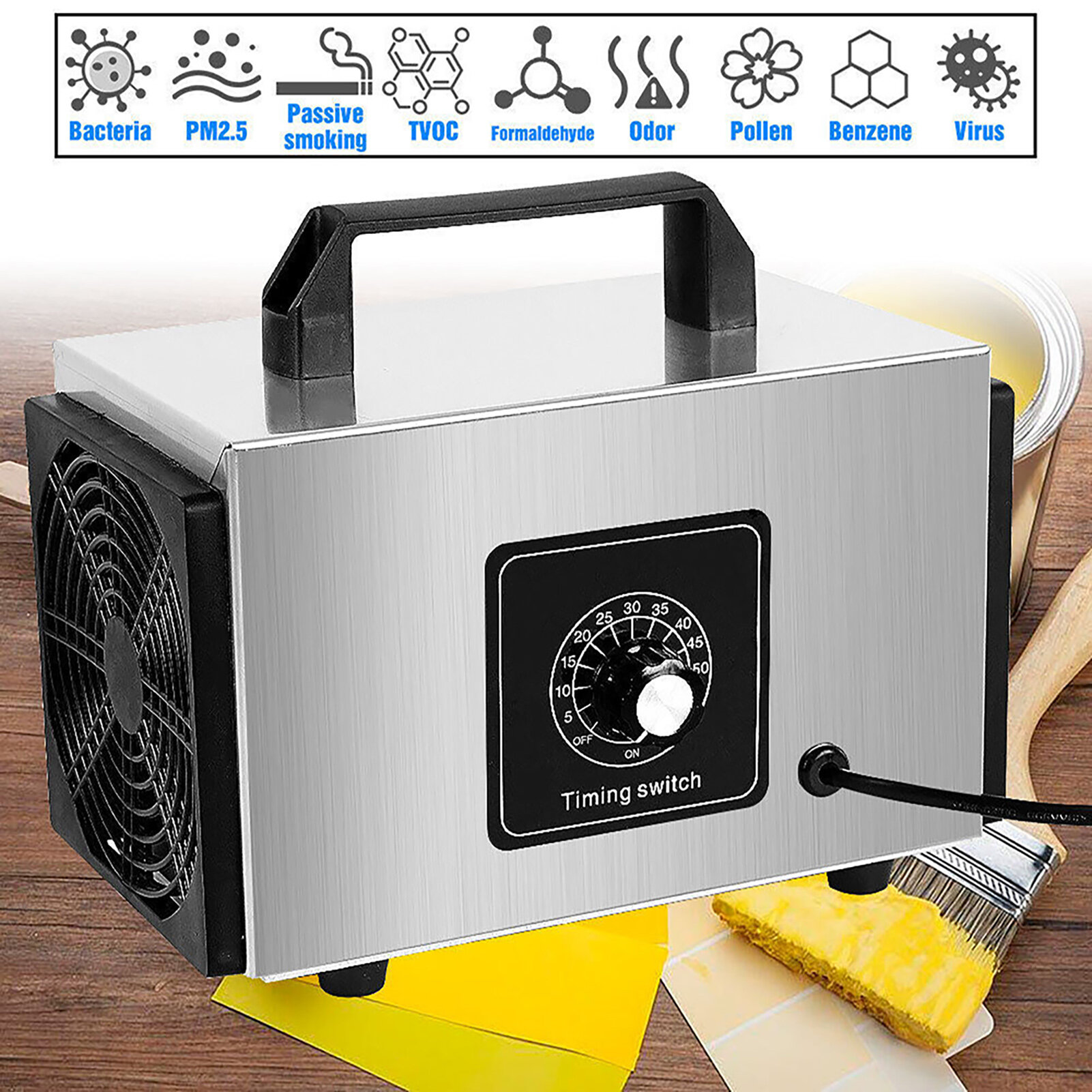 Очиститель воздуха с генератором озона 220В, 60г/ч, таймером, для дома и авто, удаляет формальдегид