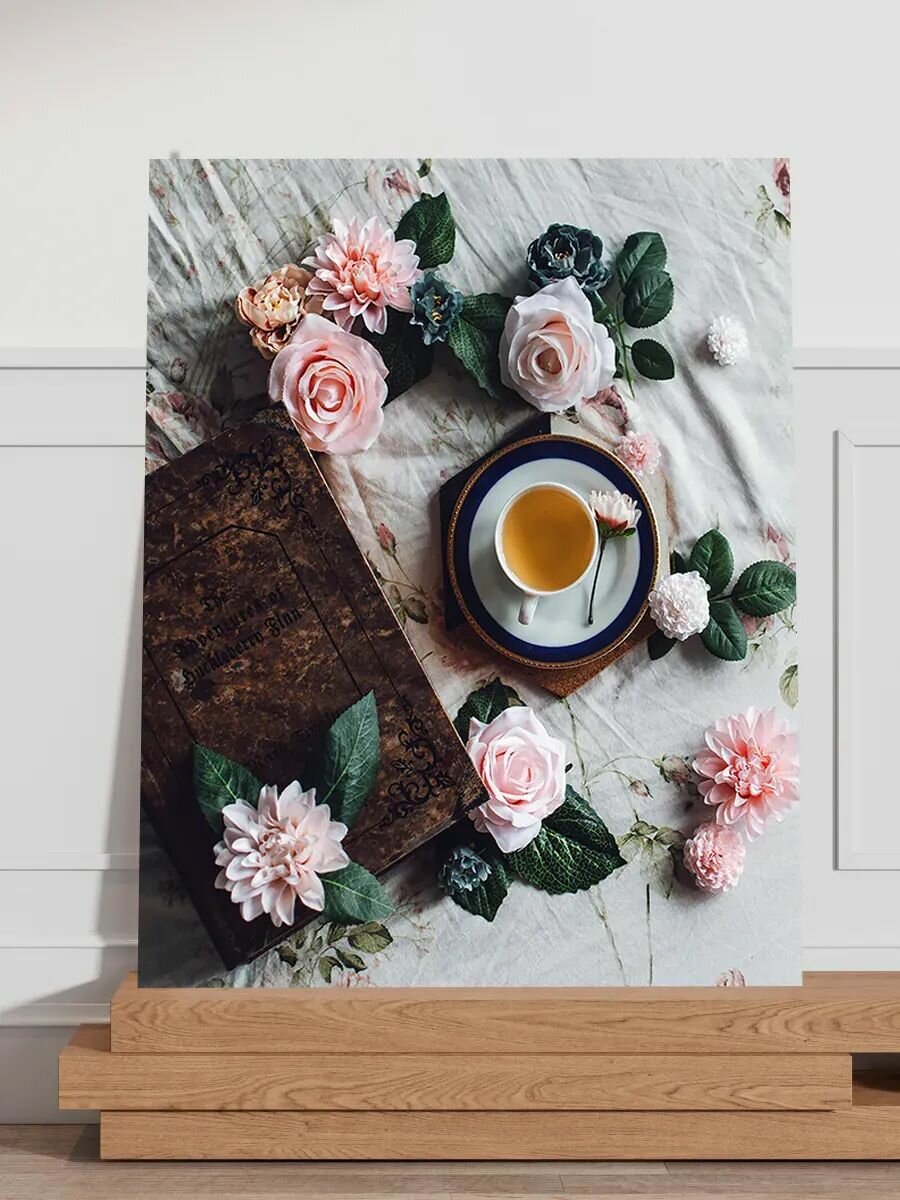 Картина "Чай с розами", галерейная 30х40см 1шт.