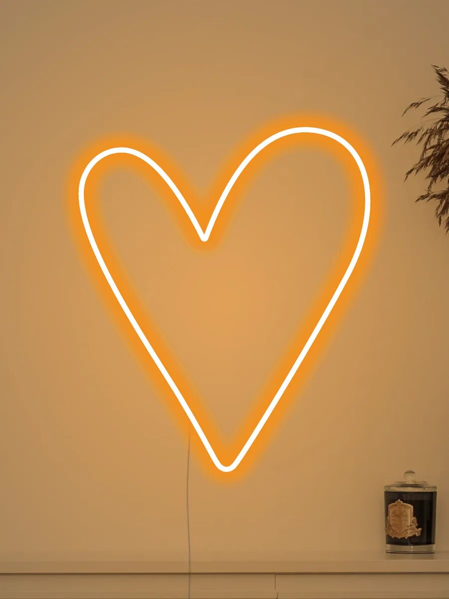"Сердце" неоновая лампа, светильник