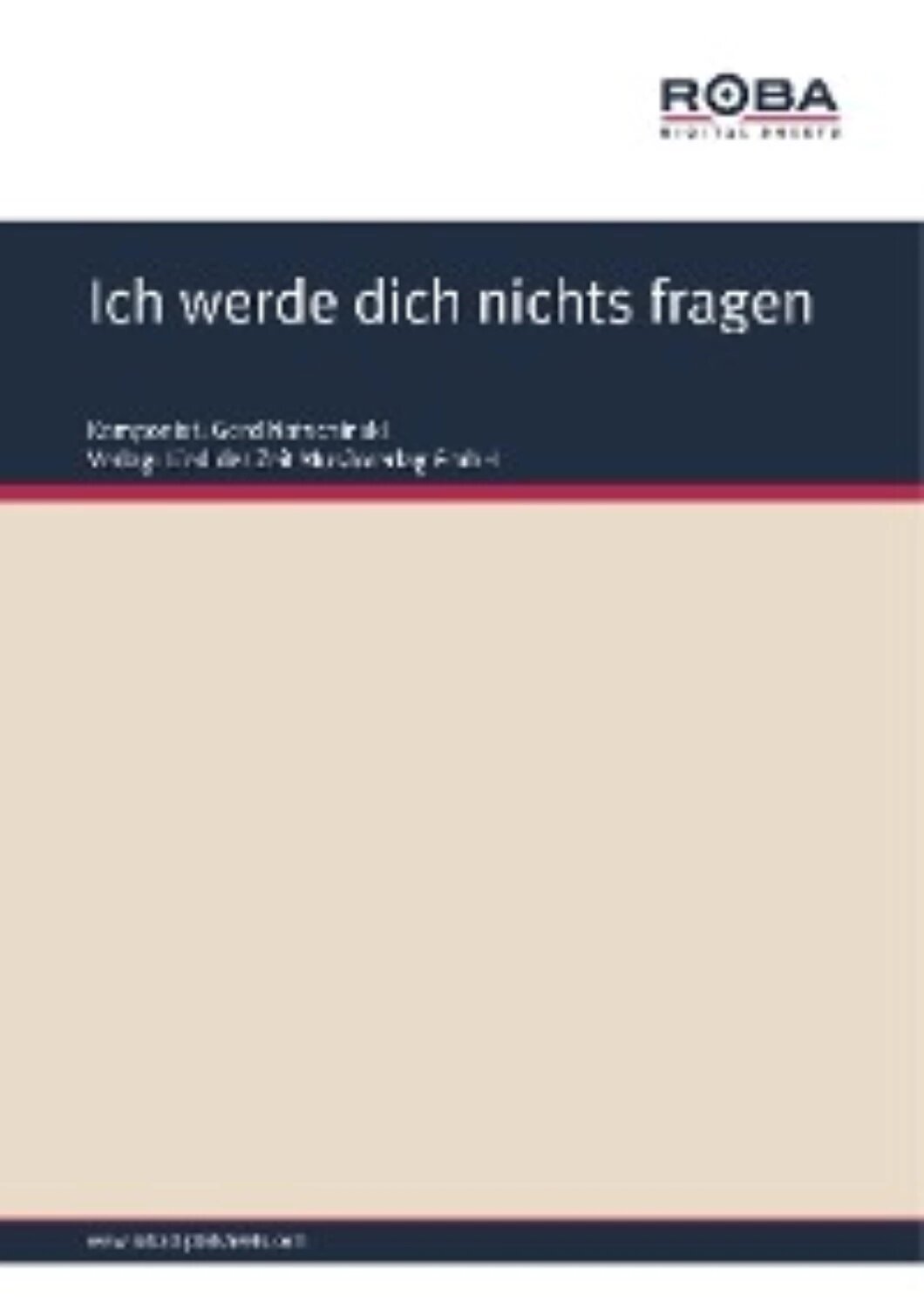 Ich werde dich nichts fragen [Цифровая книга]