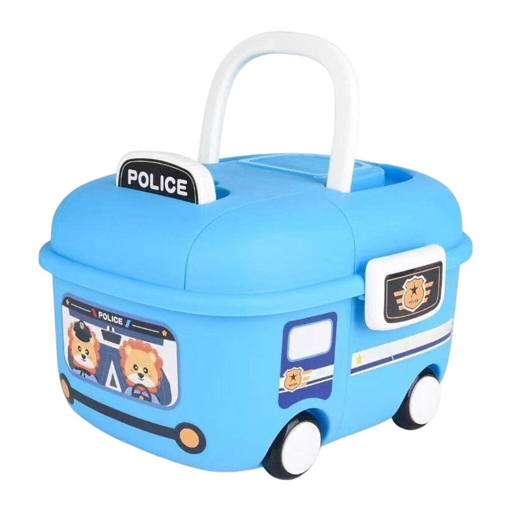 Контейнер для хранения игрушек с вращающимися колесиками и закругленным углом для домашнего использования