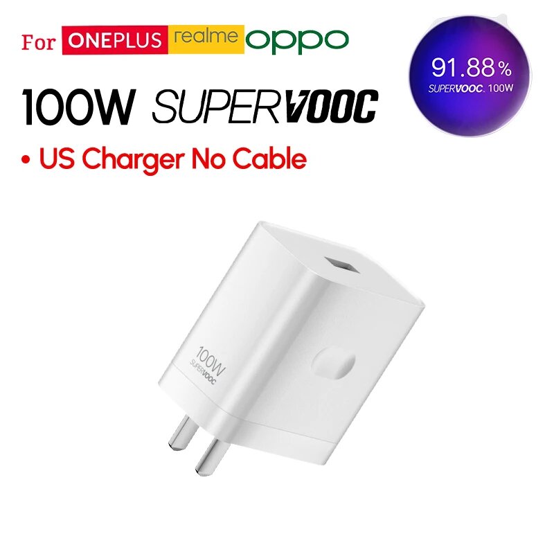 Зарядное устройство 100W SuperVOOC US Charger для OnePlus, Realme, Oppo