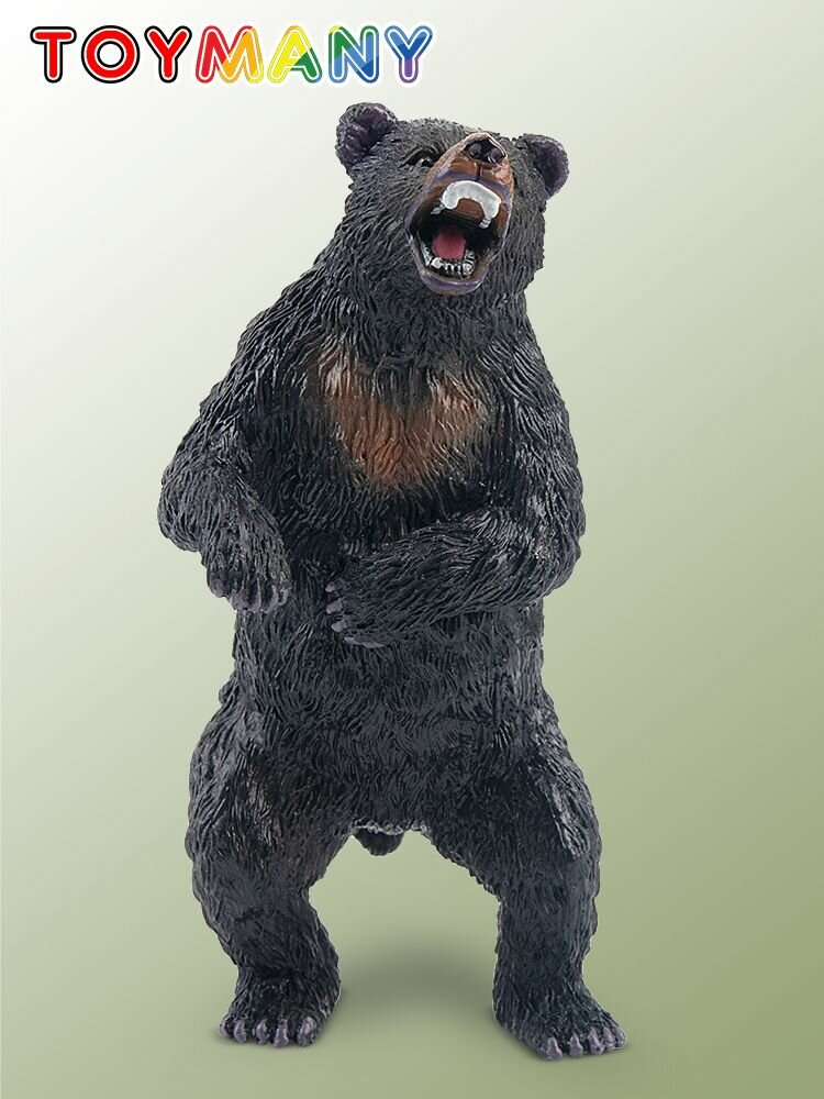 Toymany фигурка дикого животного, Стоящий Черный медведь, подарок для детей