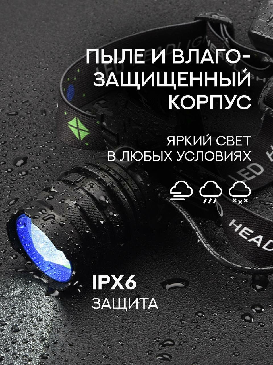 Мощный фонарь лазер с оптическим зумом для улицы, дальнобой, водонепроницаемый, долгое время работы — фото 1