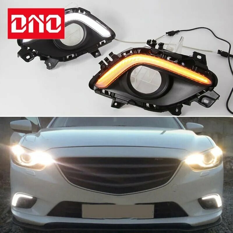 DNO Фары автомобильные, Огни дневные ходовые, арт. D-Мазда6-13-16/Y-ADS