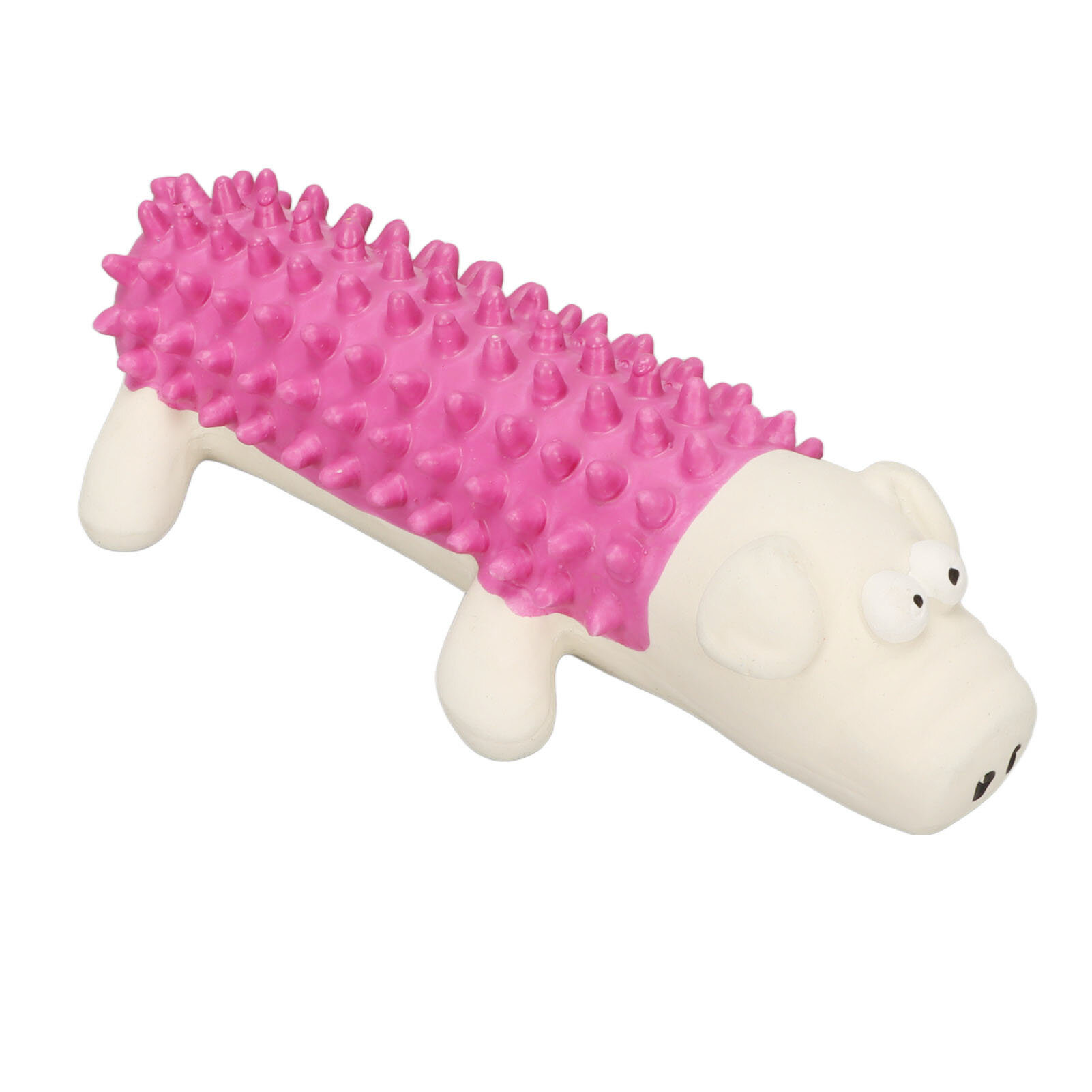 Dog Squeaky Toys Cute Animal Modeling Teeth Grinding Cleaning Latex Interactive for Puppy Rose Red