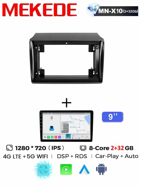 Магнитола 9" Mekede MN X10 Pro 2/32 Gb Peugeot Boxer 2 Citroen Jumper 2 2011-2022 (B) 0 din carplay