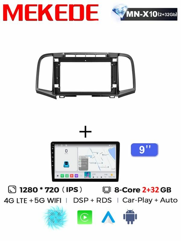 Магнитола 9" Mekede MN X10 Pro 2/32 Gb Toyota Venza 2008-2016 carplay