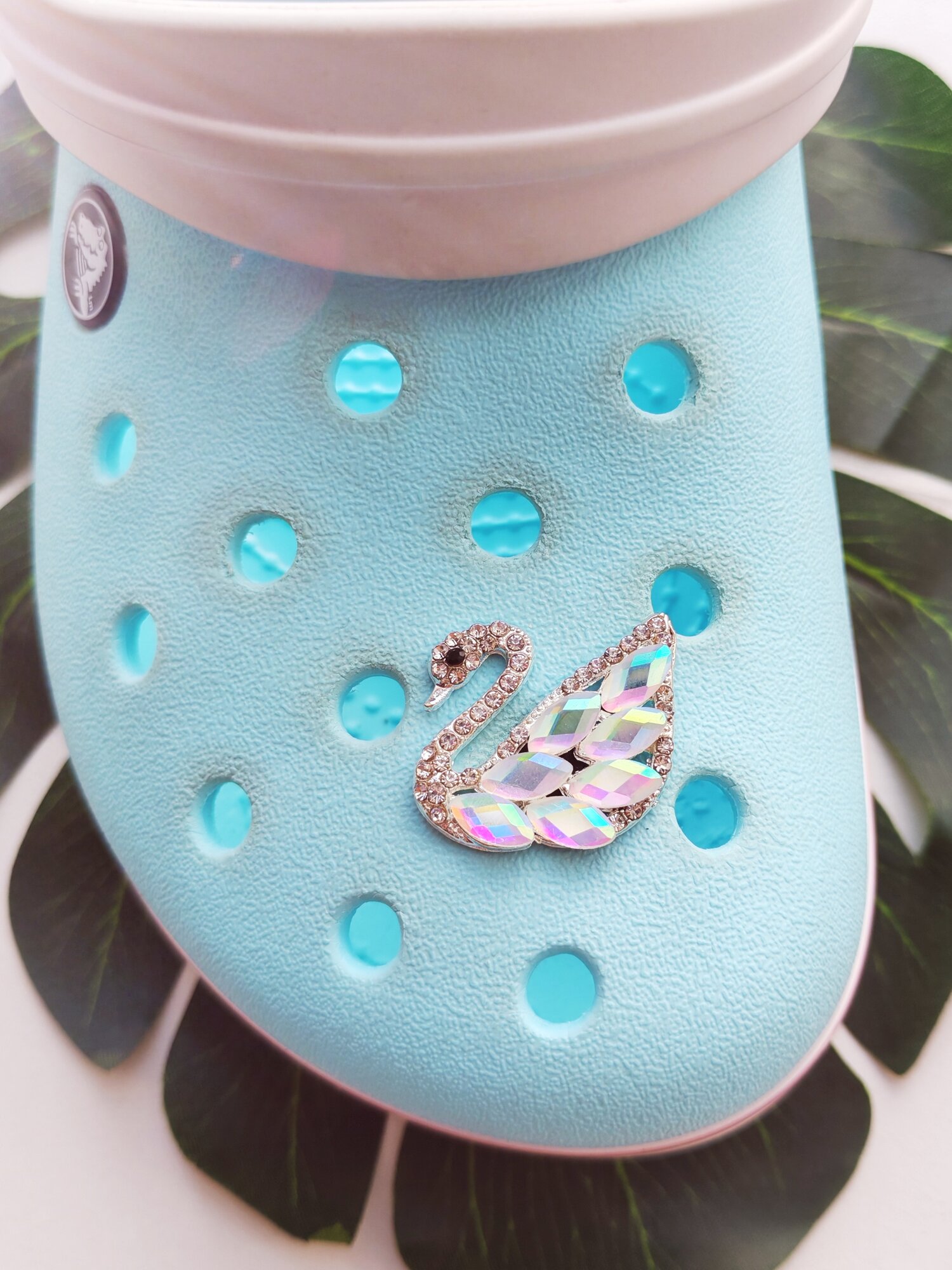 Джибитс для crocs Лебедь стразы драгоценные камни для девушек