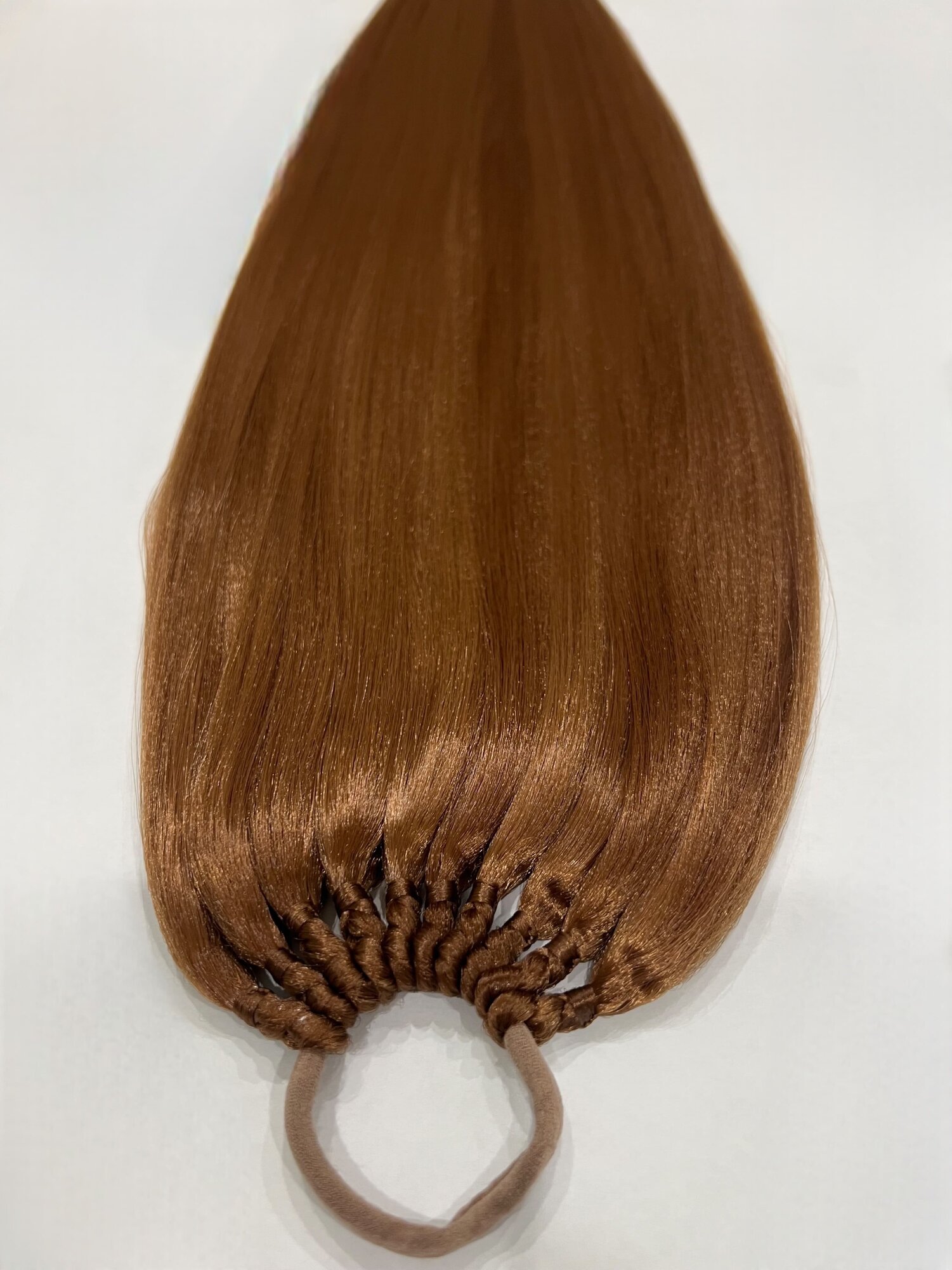 Хвост карамельный русый на резинке искусственные волосы термостойкие, 65 см 140 гр BRAID_ART PROJECT