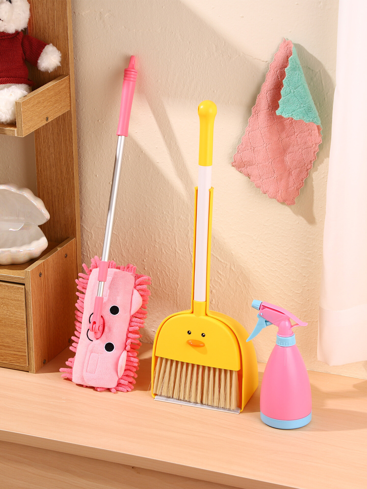 Игрушки для ролевых игр "Умный мозг", детские инструменты для уборки, набор метлы, пылесоса и швабры для развития жизненных навыков