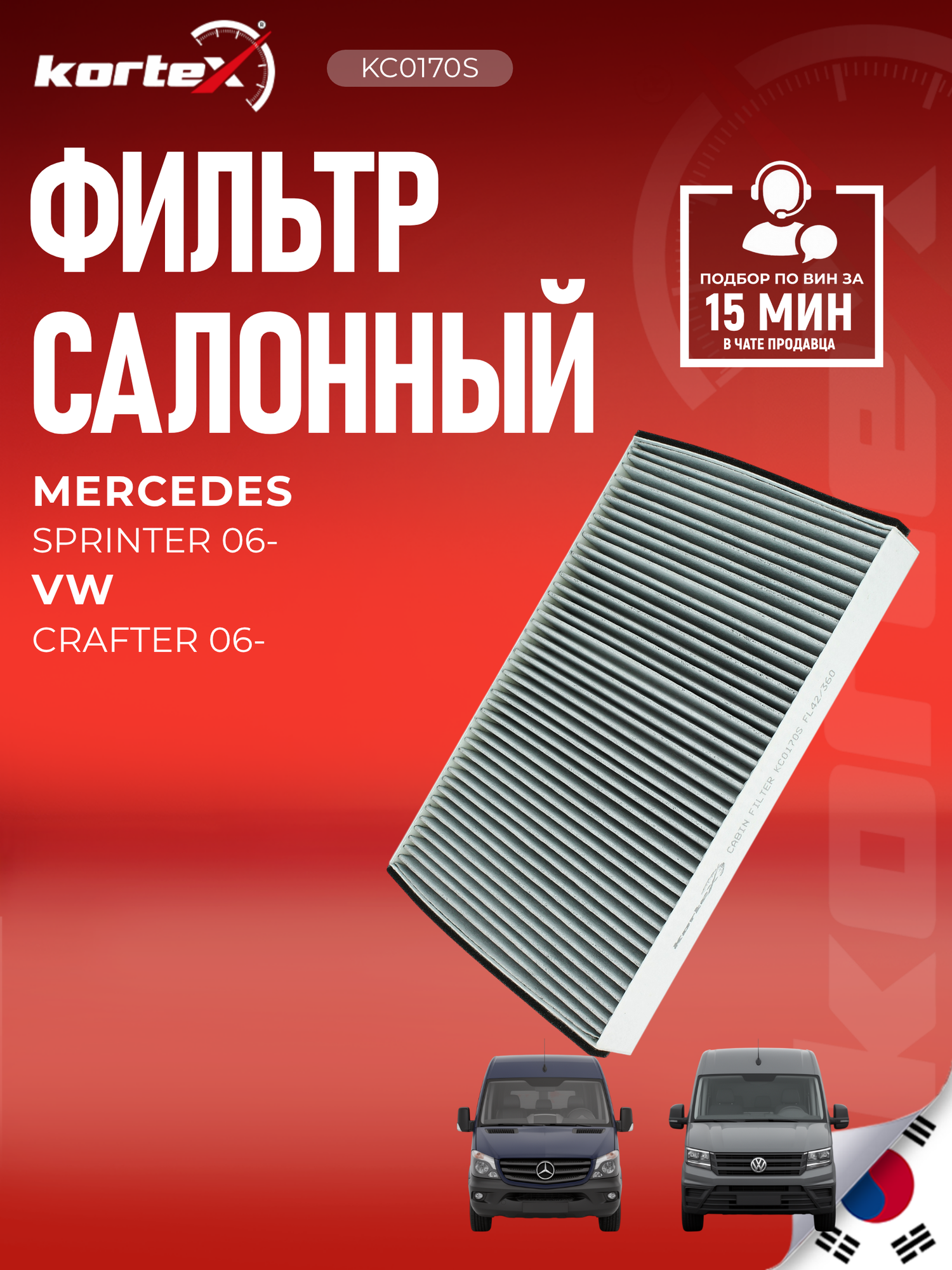 Фильтр салонный угольный Volkswagen Крафтер, Мерседес Бенц Спринтер SSC1114, SS1114, MC4078