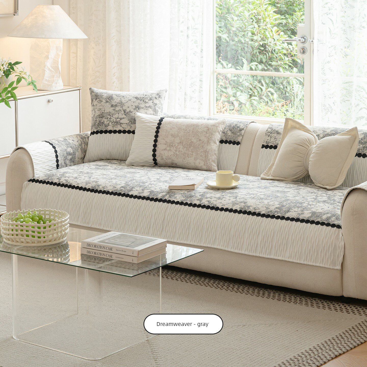 Чехол для подушки Dream Gray, 45x45 см, тканевый декоративный чехол, мягкий и уютный, подходит для декора