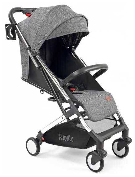 Прогулочная коляска Nuovita Anima, Grigio gabbia, Argento / Серая клетка, Серебристый