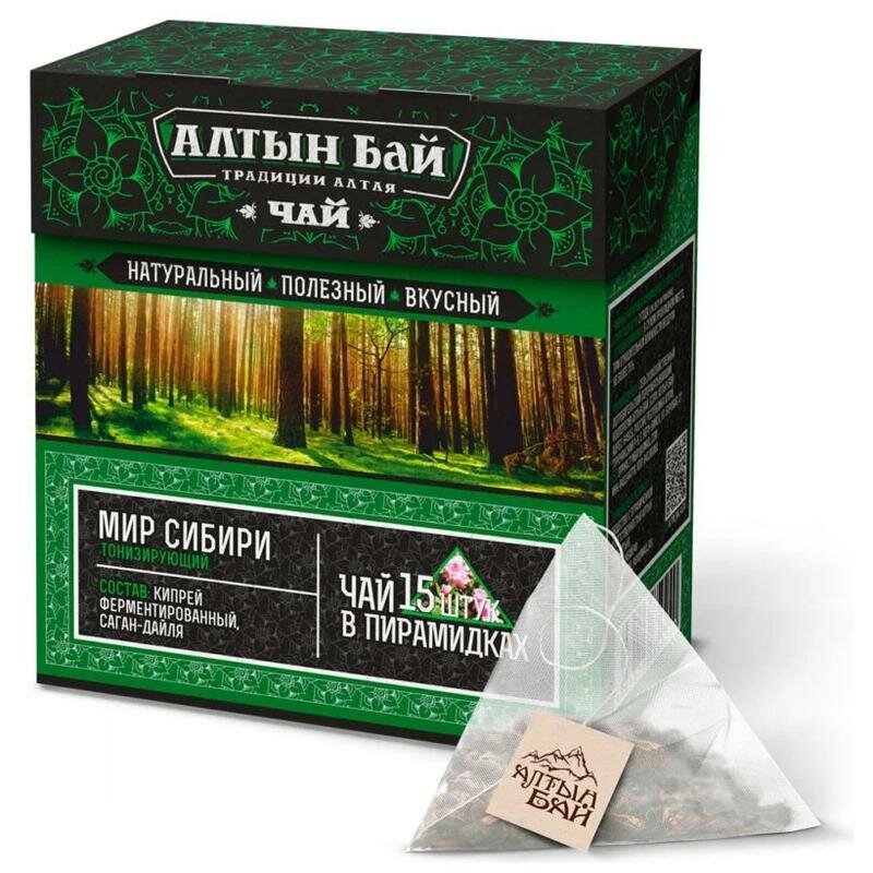 Фиточай алтайский "Мир Сибири" тонизирующий "Алтын-Бай" 15 пирамидок по 2.5 г