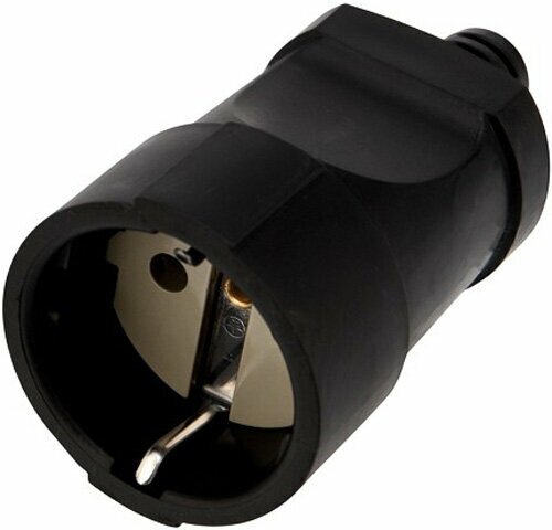 Розетка X22 IP20 на шнур Rexant 11-8529 гнездо с заземлением на сетевой кабель 220в 16А 3.5кВт - чёрная