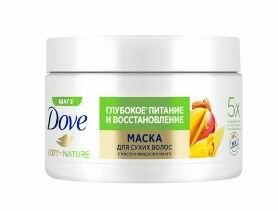 Набор из 3 штук Dove маска для волос Dove глубокое питание и восстановление с ароматом манго 300мл