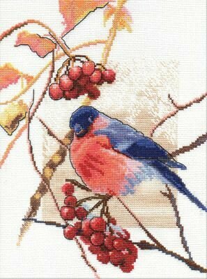 Набор для вышивания крестом "Снегирь" ПТ-1185, 21х27 см, Panna