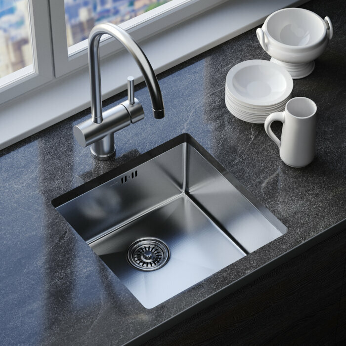 Мойка для кухни из нержавеющей стали Mixline Pro 50х50 с сифоном (сатин)