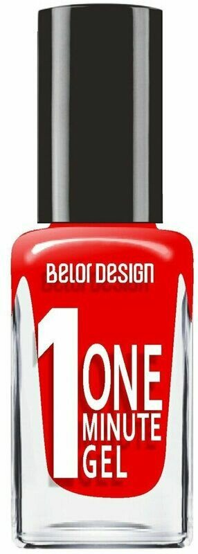 Belor Design Лак для ногтей One minute gel, тон 220 красный, 10 мл9