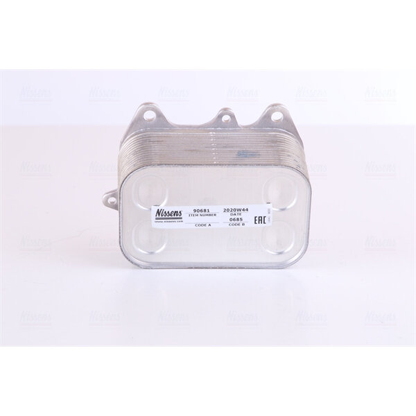 Радиатор масляный для автомобиля Audi Volkswagen Seat Skoda, NISSENS 90681 (1 шт.)